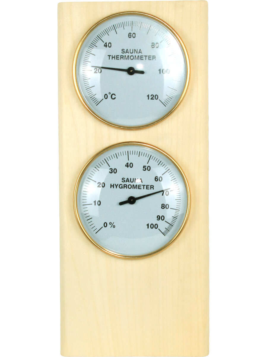 Термогигрометр Maestro Woods MW Lux, для бани и сауны, дерево, 30×13 см (осина)