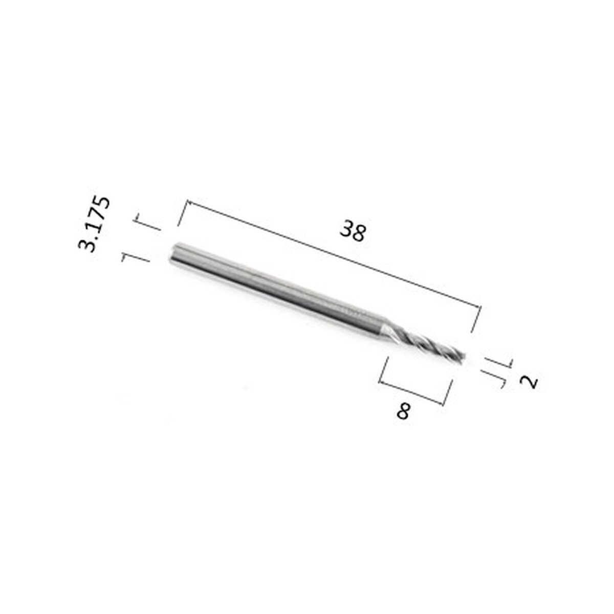 Фреза DJTOL N3LX3.208 спиральная трехзаходная стружка вверх (по дереву, композиту (АКП), пластику)