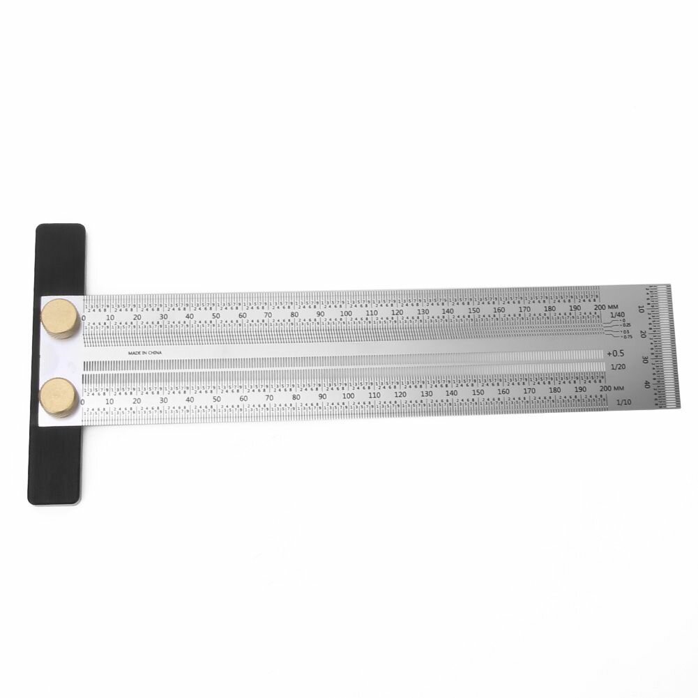 Линейка с отверстиями из нержавеющей стали Т-образного типа, измерительный инструмент для деревообработки, маркировки, 200 мм
