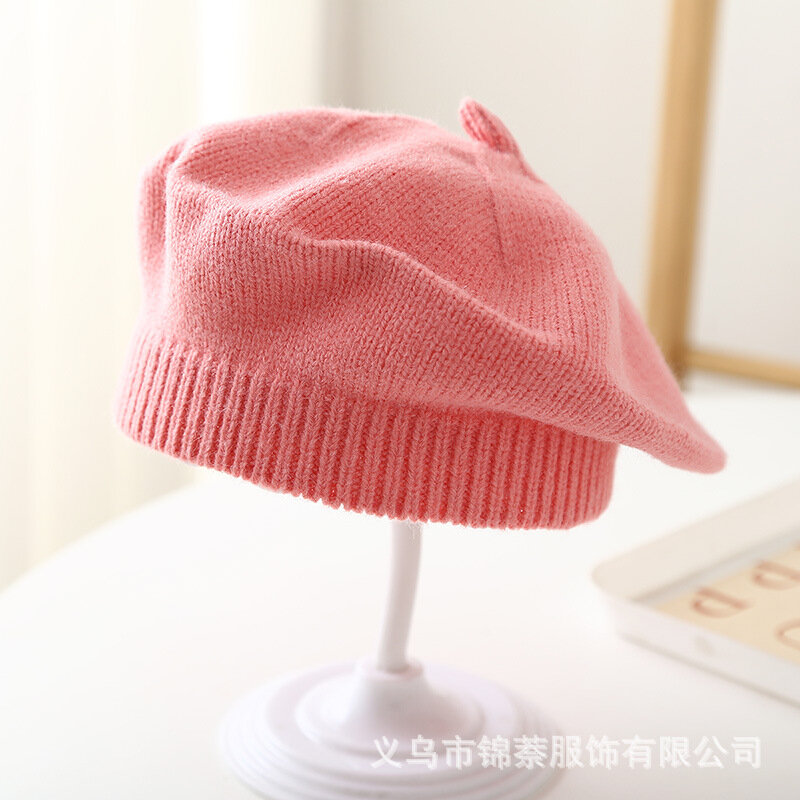 Весенне-осенний корейский вариант для мальчиков и девочек, универсальный вязаный берет ярких цветов, детская стильная повседневная шерстяная шапка, шапка художника.