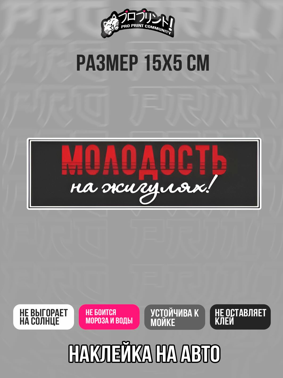 Наклейка на авто молодость на жигулях