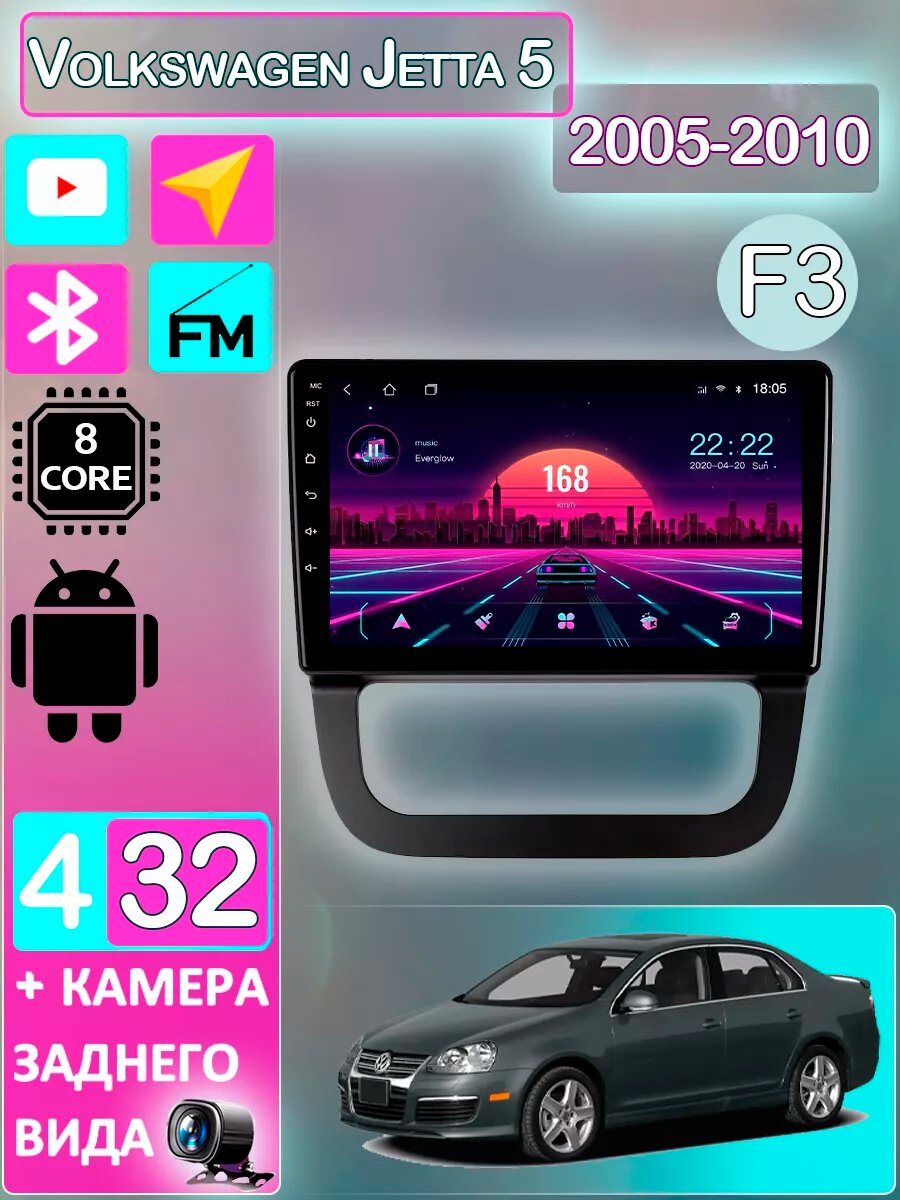 Магнитола TS18 Volkswagen Jetta 5 2005-2010 4/32Gb, Bluetooth, FM/AM, GPS