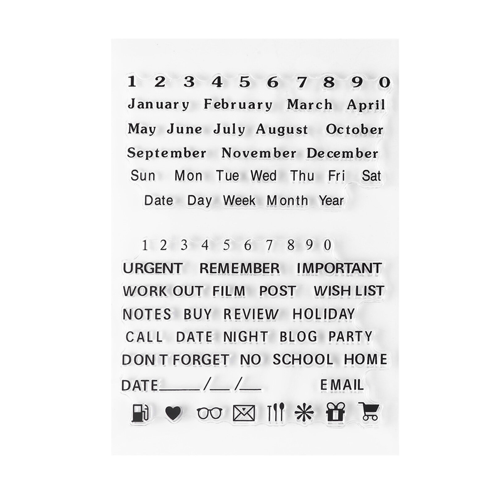 Прозрачные силиконовые штампы для скрапбукинга своими руками, бухгалтерские заметки, штампы с датами Y37, алфавитные и цифровые печати