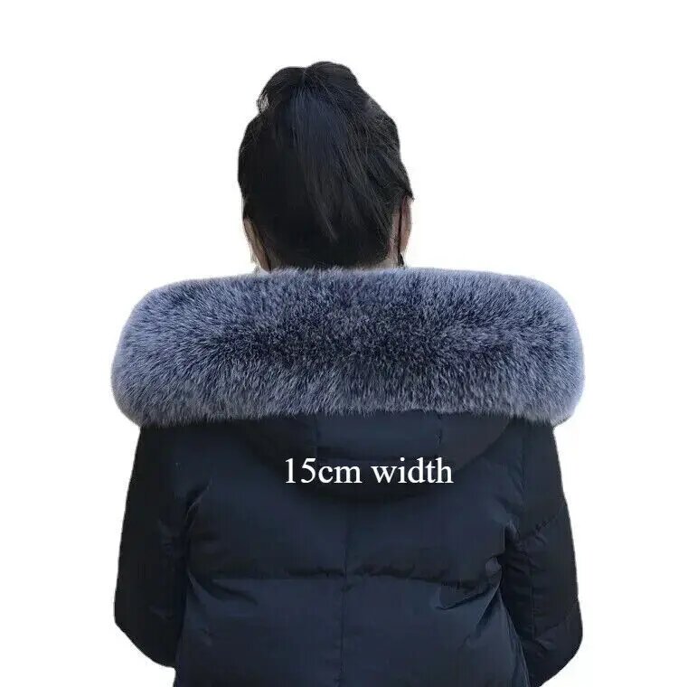 Qearlstar Женщины Мужчины 100% натуральный лисий мех воротник шарф 90 * 15 см реальный мех украшения съемный белый черный серый,120,1, натуральный мех,70, черный/белый,12, SKU00226