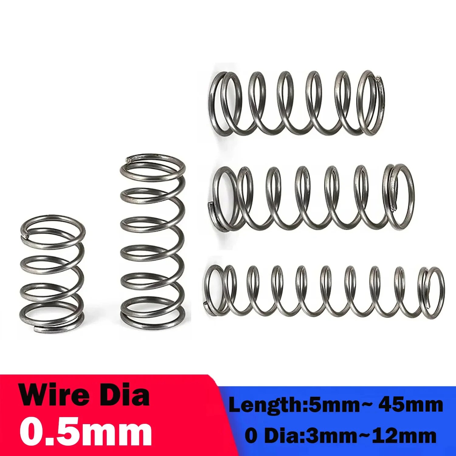 Нажимные пружины из стали, черные, 10 шт. 40mm, 9.0mm