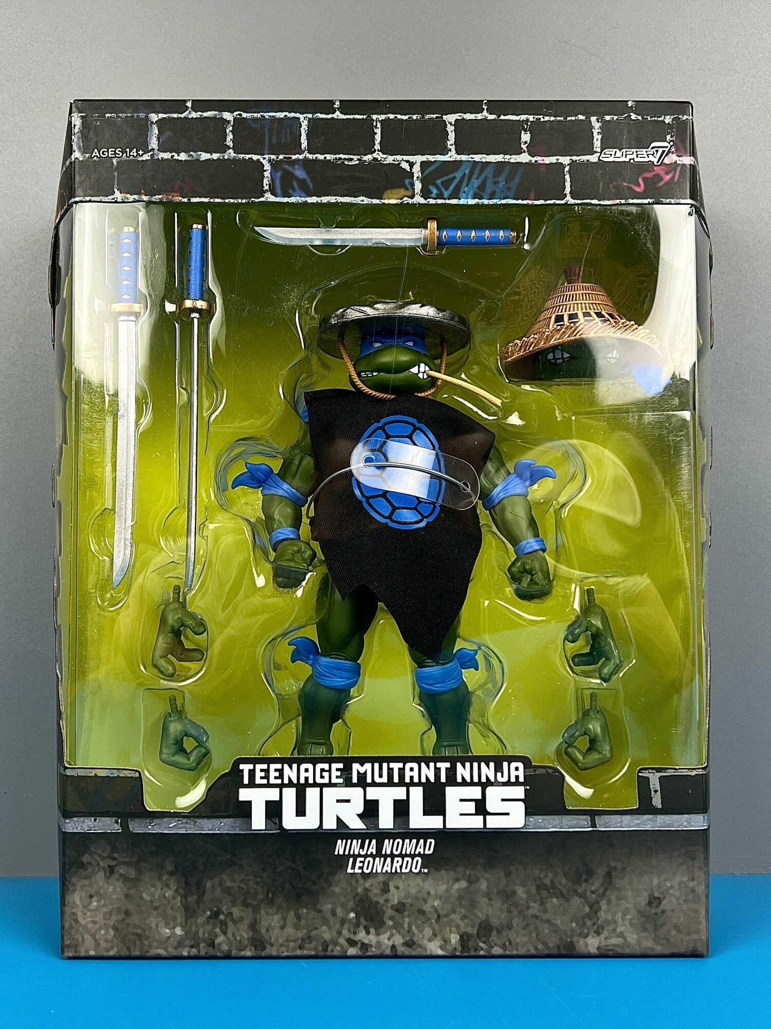 Фигурка Ninja Nomad Leonardo, TMNT, Ultimates / Оригинал Super7, Nickelodeon, 16 см. / Леонардо, Черепашки Ниндзя, тмнт