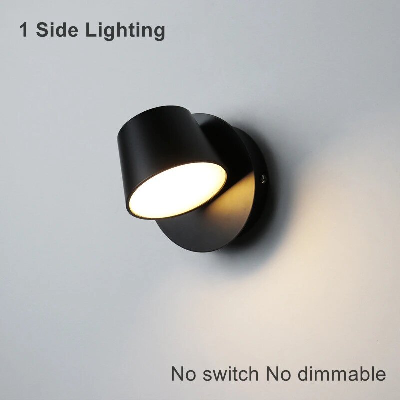 Настенный светильник khelse белый 8Вт, 3 Color Change, Black 1 Side Light