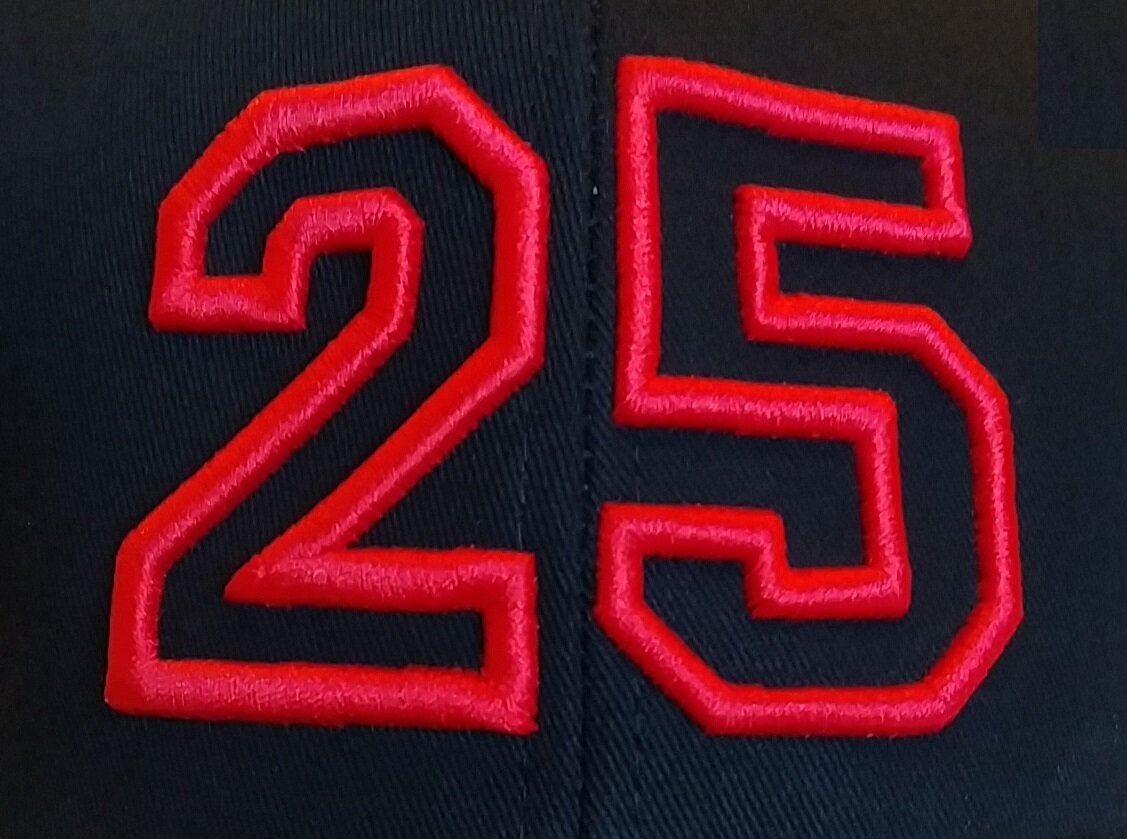 Бейсболка PRO-S700 номер 25 (Черный + Черный) для мужчин