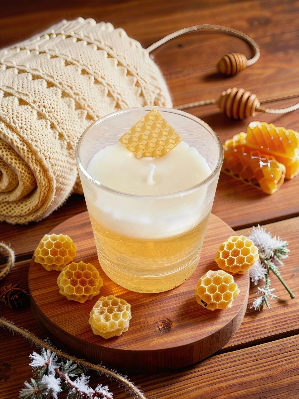 Свеча ароматическая с декором JADEN