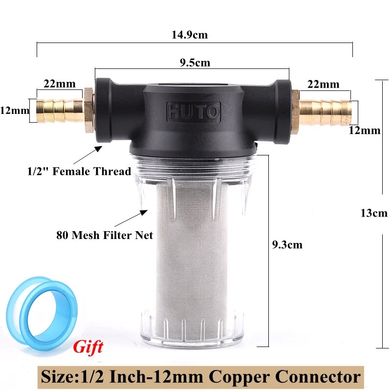 Фильтр для шланга садового полива 1/2 дюйма, фильтр для насоса для аквариума с сетчатым фильтром 80/250