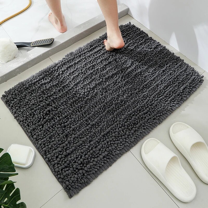 Серый коврик для ванной 51x81 см, Gray Black