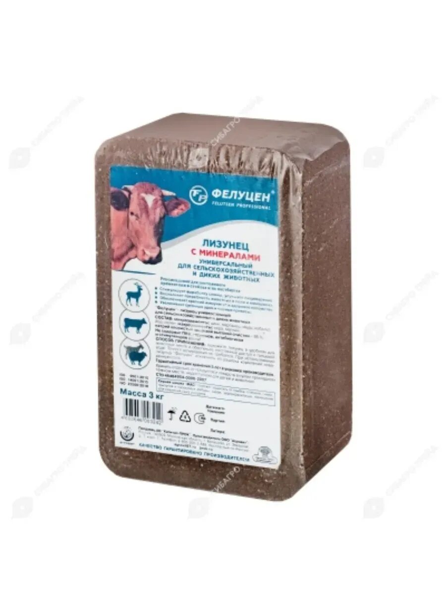 Фелуцен-лизунец для КРС, коз и овец, солевой с минер.3 кг