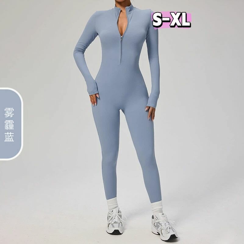 Спортивный боди: Ультраудобное цельное боди с молнией для фитнеса