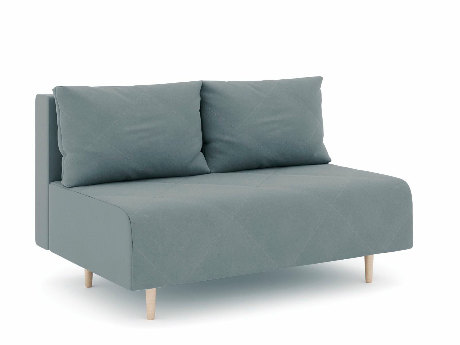 Диван Милли мини 2-х местный без локтей, без механизма трансформации, велюр Зара Графит 32