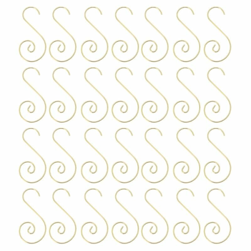 1 набор из 100 шт. крючков для рождественских украшений-золотой S-образный крючок 2