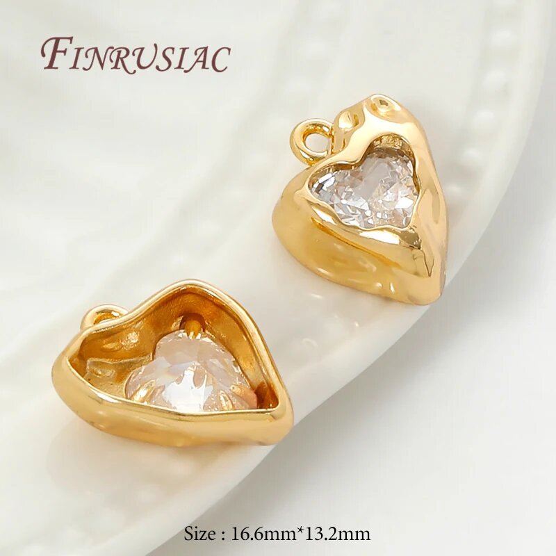 Шармы сердечки позолоченные, латунь, 4 шт, 16.6mm*13.2mm