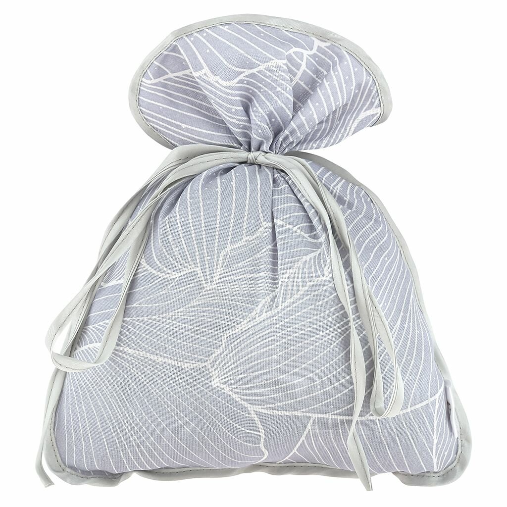Эко-мешочек Домашняя Мода Аквилегия , из хлопка, серый, с завязками, 25х30 см (М1-2/3-о)
