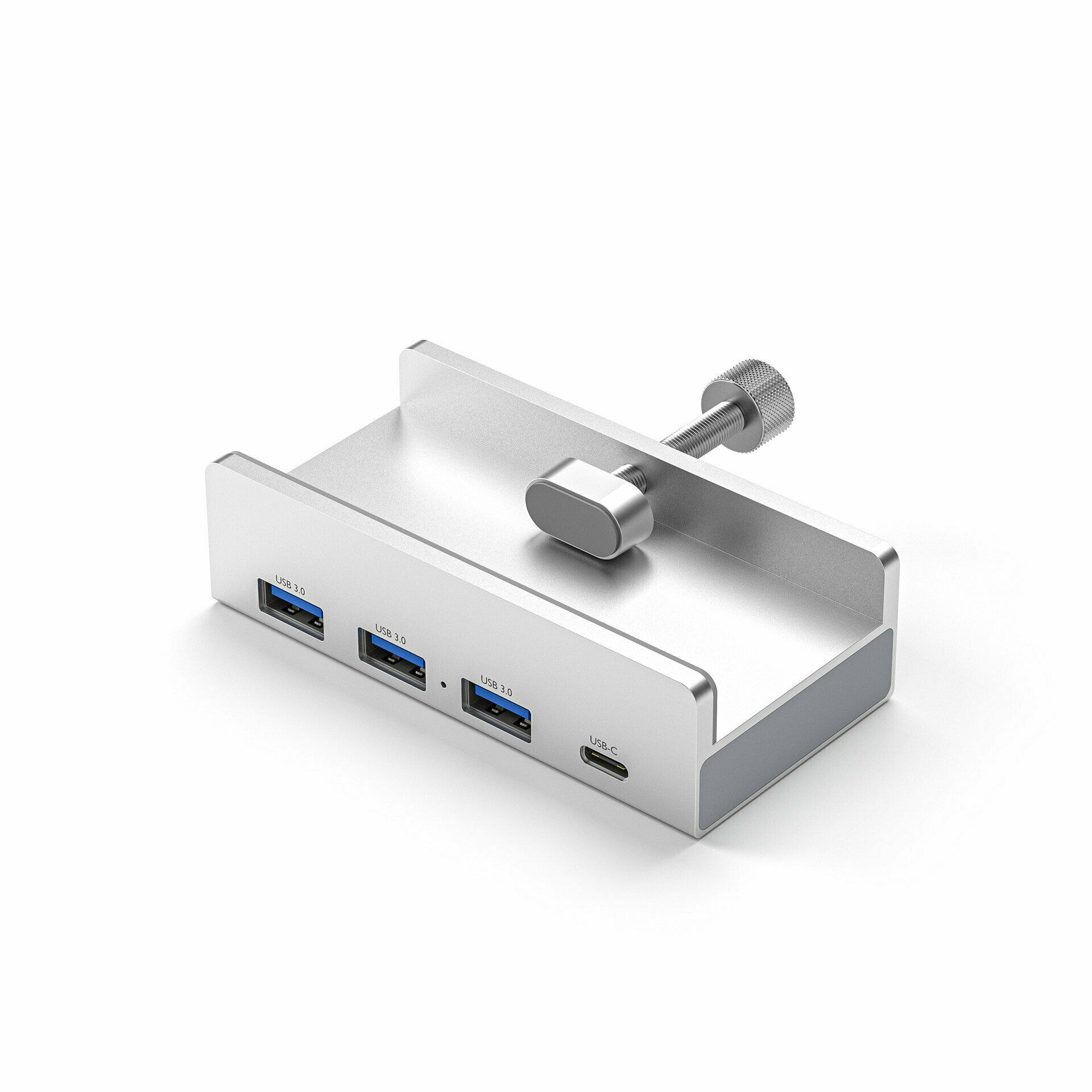 USB-хаб на 4 порта, 3 * USB 3.0 + 1 * TYPE C, с креплением, серый