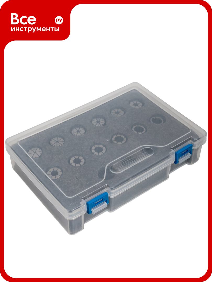 Набор, ER20, цанг ER20 2-13 мм, 12 шт, пластиковый кейс JSD cb20005