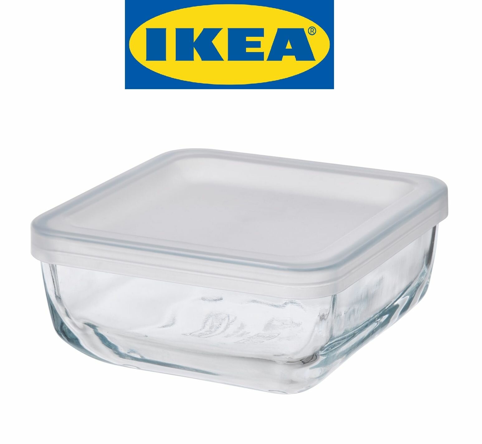 Стеклянный контейнер для продуктов с крышкой IKEA BESTAMMA икеа бестэмма, 0,5 литра , закалённое стекло, полипропилен