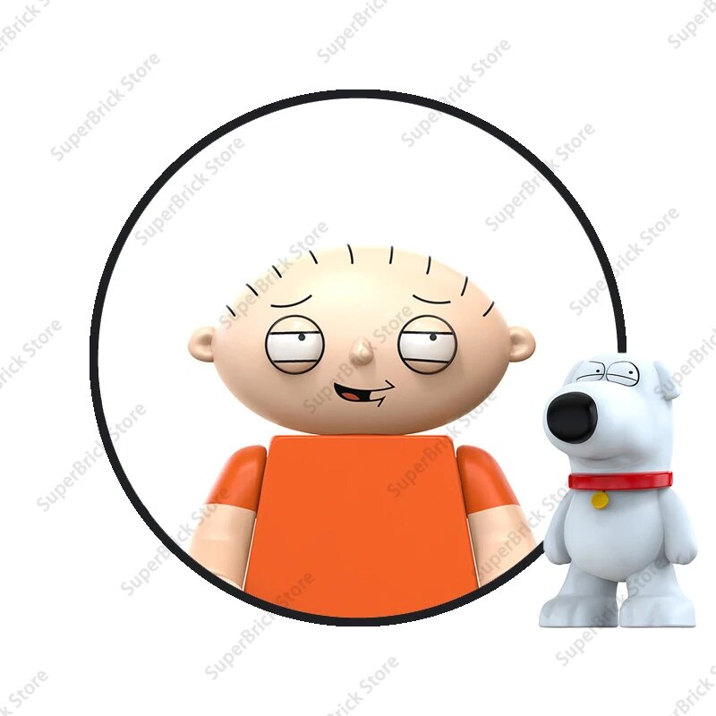 Family Guy: Стюи и Брайан, мини-фигурки, без коробки, белый
