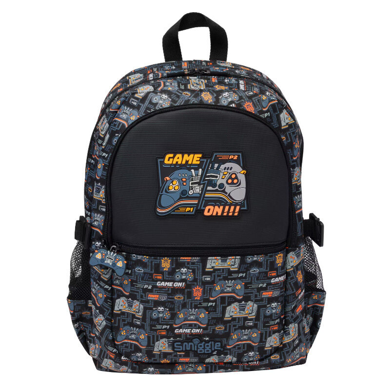 Рюкзак Smiggle GAME.ON, тепло-серый с оранжевым