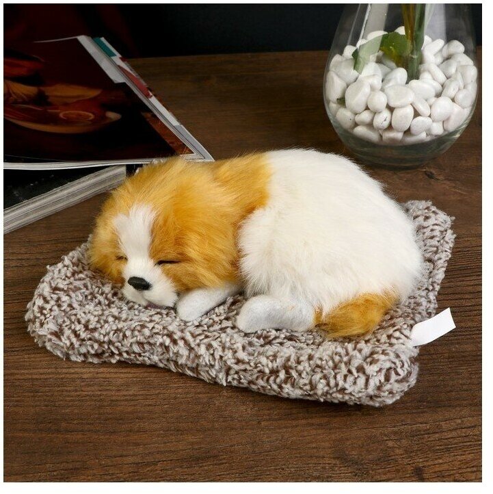 NNB Пушистик Собачка на подушке 7х18х15 см