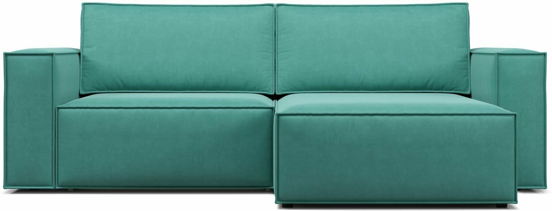 Диван угловой Lounge, Еврокнижка, 254x160, раскладной, с ящиком для белья, в гостиную, Независимые пружины, Велюр салатовый Velutto 43