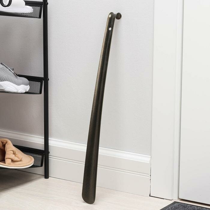 Ложка для обуви 55 см, толщина 1,5 мм, цвет бронза антик