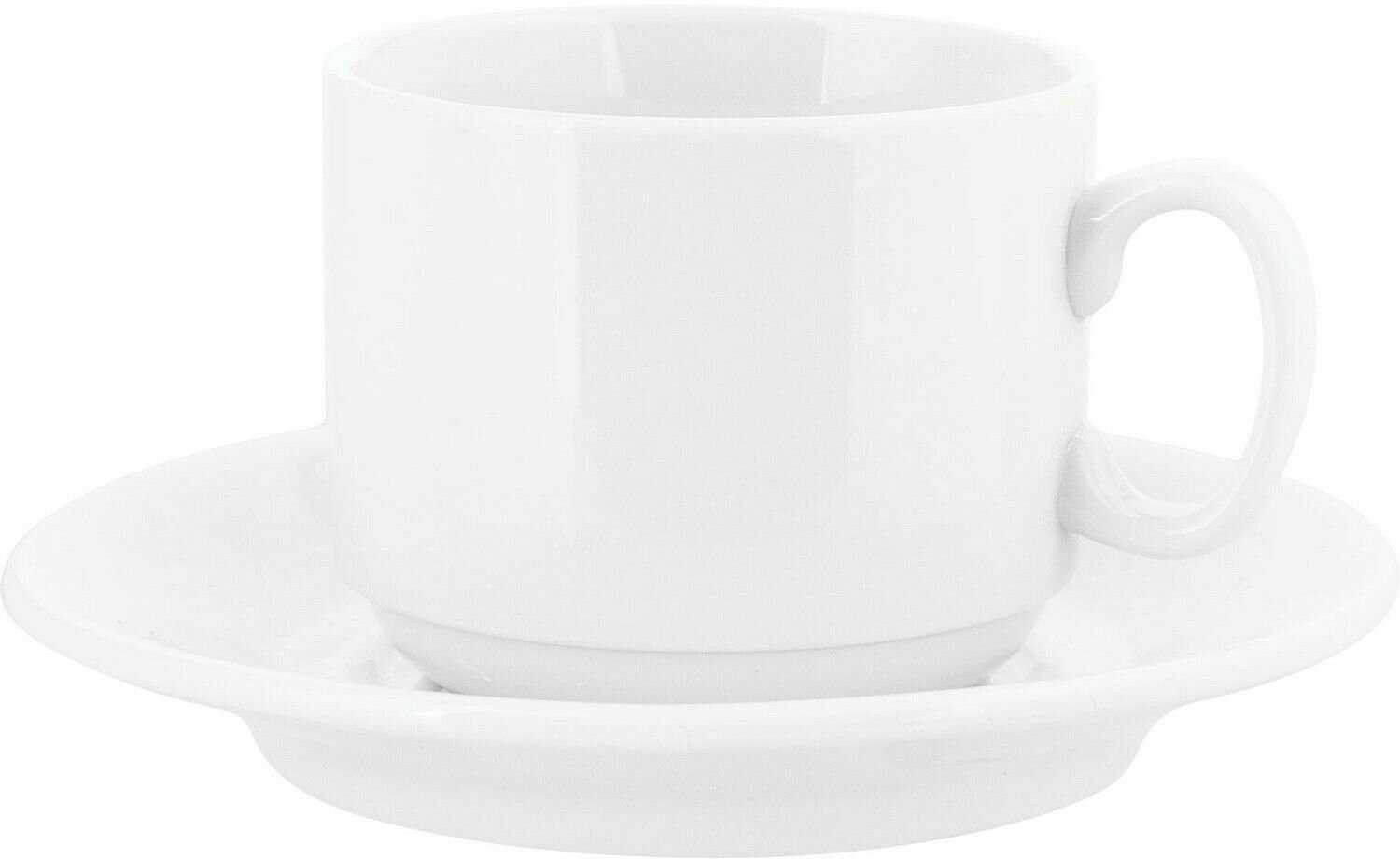 Пара чайная Экспресс 220 мл, 75/143х75 мм, фарфор, белый