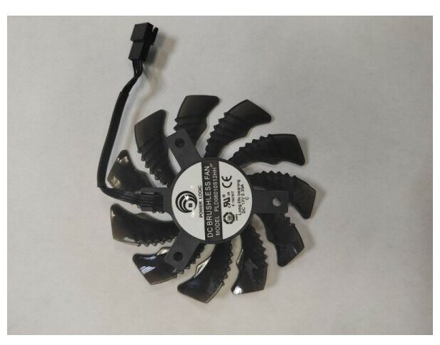 Кулер для видеокарты Gigabyte PLD08010S12HH 75 мм 0.35A GPU сменный охлаждающий вентилятор для видеокарты Gigabyte GTX1080Ti. GTX1070. GTX980. R9. FUR