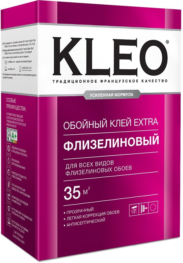 Клей обойный KLEO EXTRA, для флизелиновых обоев, 240 г