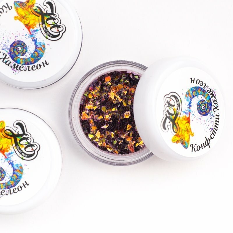 Конфетти Хамелеон Zoo Nail Art №1521, 1 г многогранный блеск с эффектом хамелеона