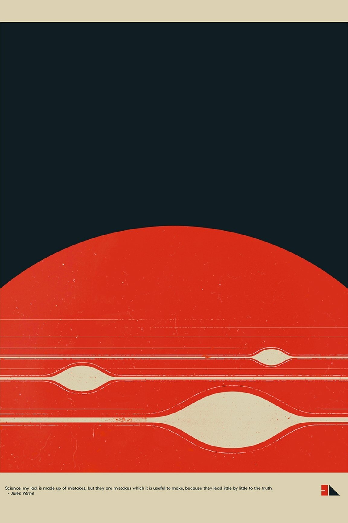 Постер / Плакат / Картина Цитаты о науке - Жюль Верн 50х70 см в подарочном тубусе