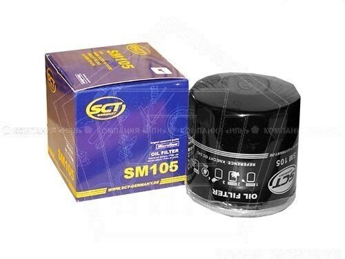 Фильтр масляный daewoo nexia, chevrolet aveo, cruze, opel sct (sm 105)