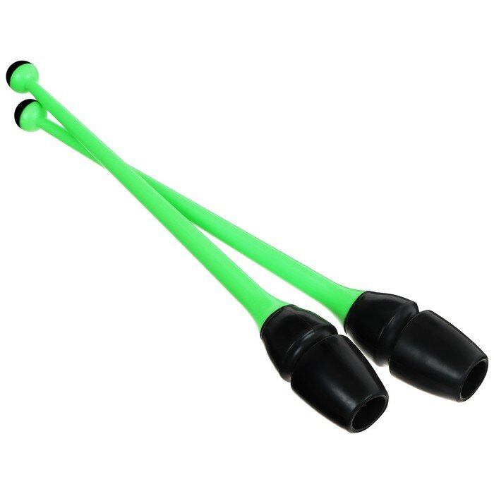 Булавы для художественной гимнастики вставляющиеся Grace Dance, 36 см, цвет зелёный/чёрный