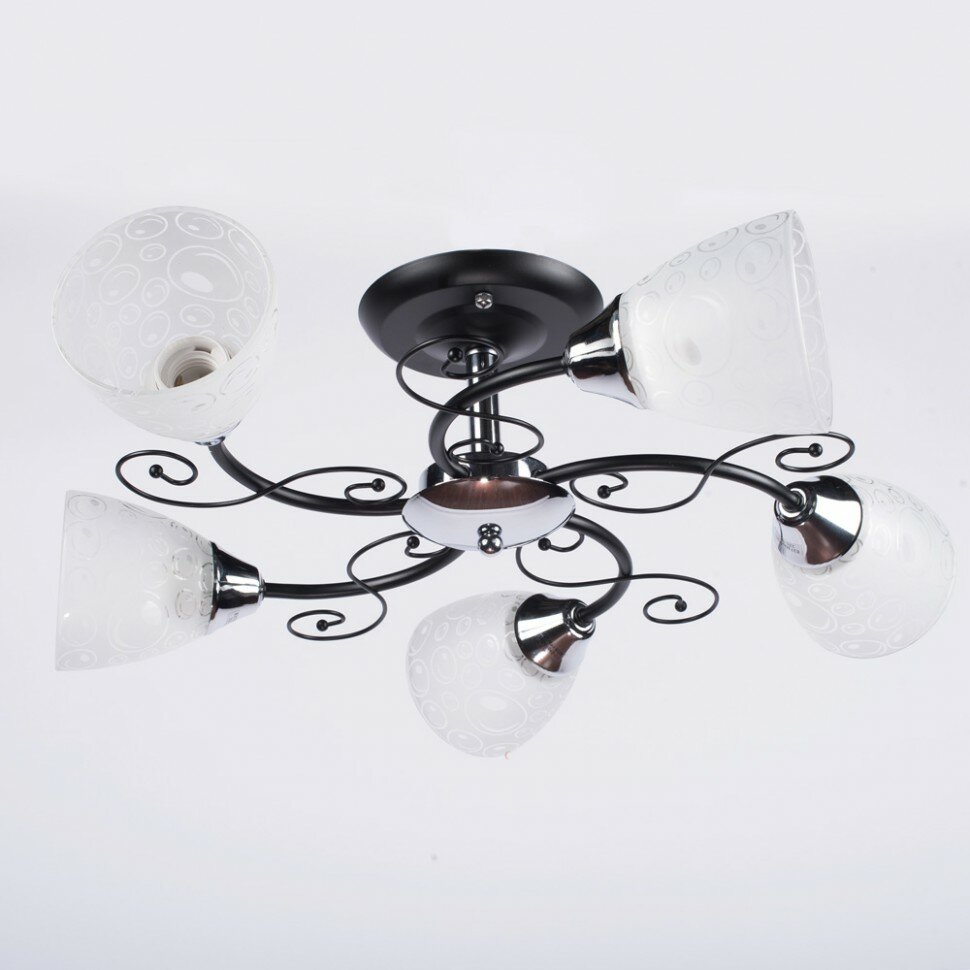 Люстра AURA 50565/5 CR+BK+WT