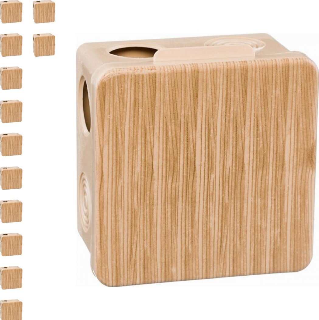 Распаячная коробка TDM Electric Эко 80x80x50 квадратная 7 вводов для открытого монтажа IP54 сосна (комплект из 12 шт.)