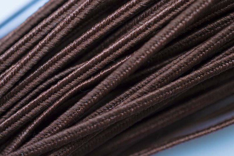 Шнур сутажный 2,5мм, цвет коричневый №487007, 1 метр