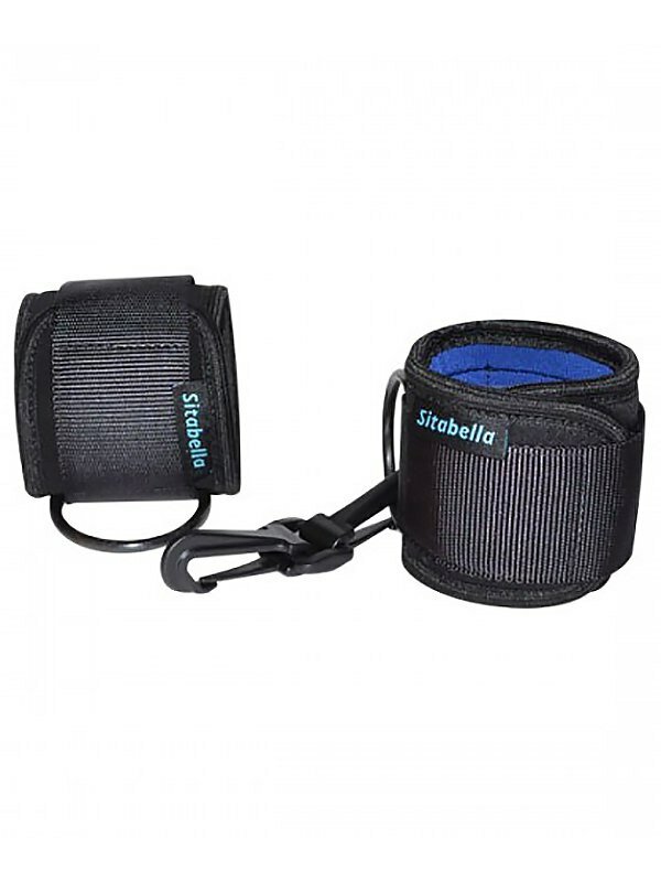 Неопреновые наручники Sitabella на липучке с карабином – черный