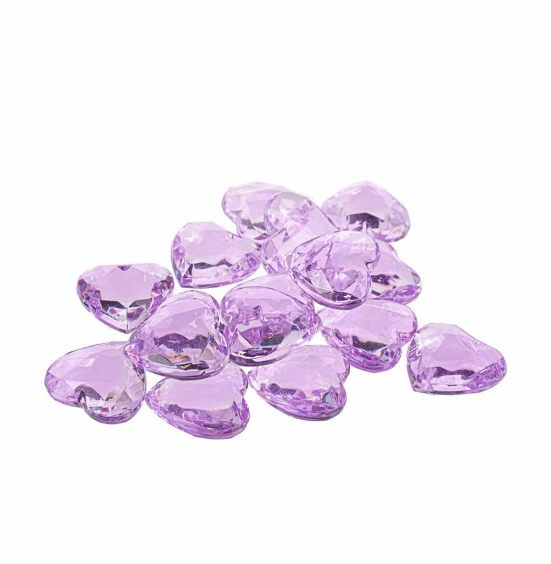 Украшение декоративное, сердечки, акриловые фигурки цветные, декор для дома