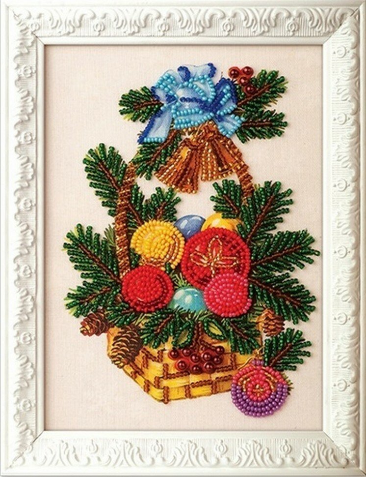 Набор для вышивания Радуга бисера #В-502 Сновым Годом, Вышивка бисером, 13 x 18 см