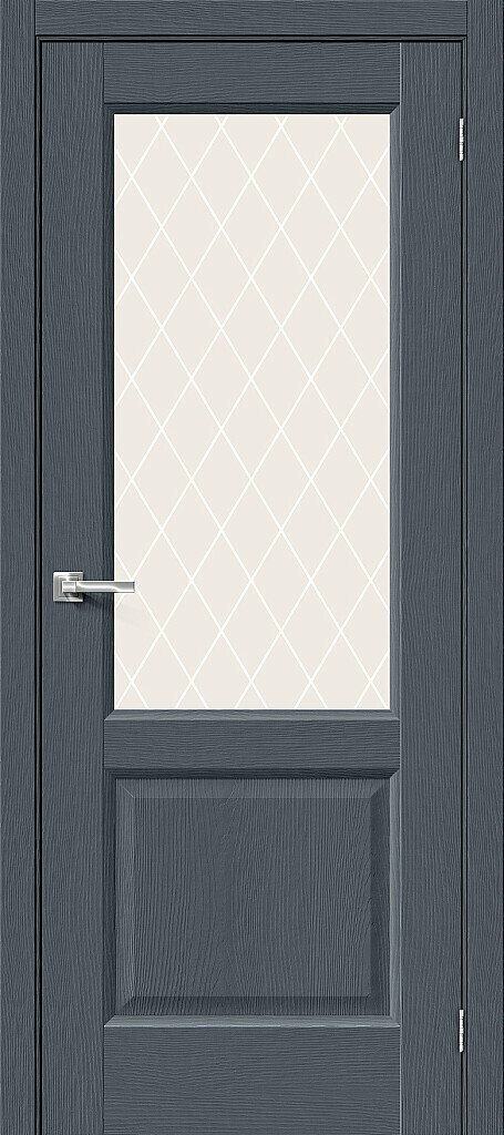 Дверь Неоклассик-33 / Цвет Stormy Wood / Стекло White Сrystal / Двери Браво