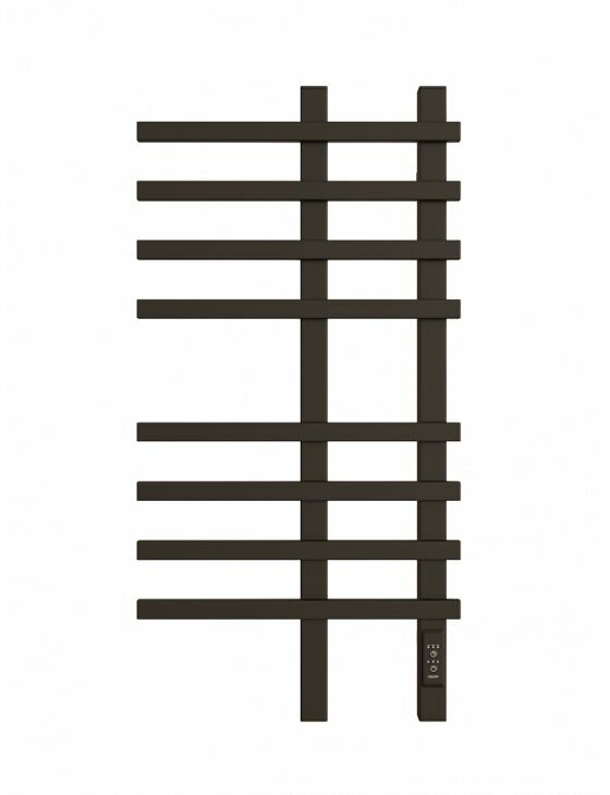 Полотенцесушитель двин LX plaza neo 60/40 Электрический , диммер - блок управления на корпусе, квадрат , Цвет - Чёрный матовый, с кабелем