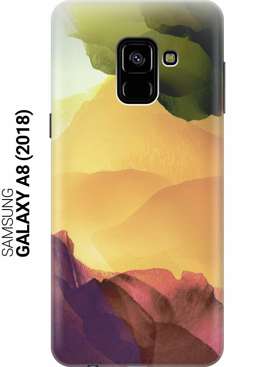 Силиконовый чехол на Samsung Galaxy A8 (2018), Самсунг А8 2018 с принтом "Разноцветный гербарий"