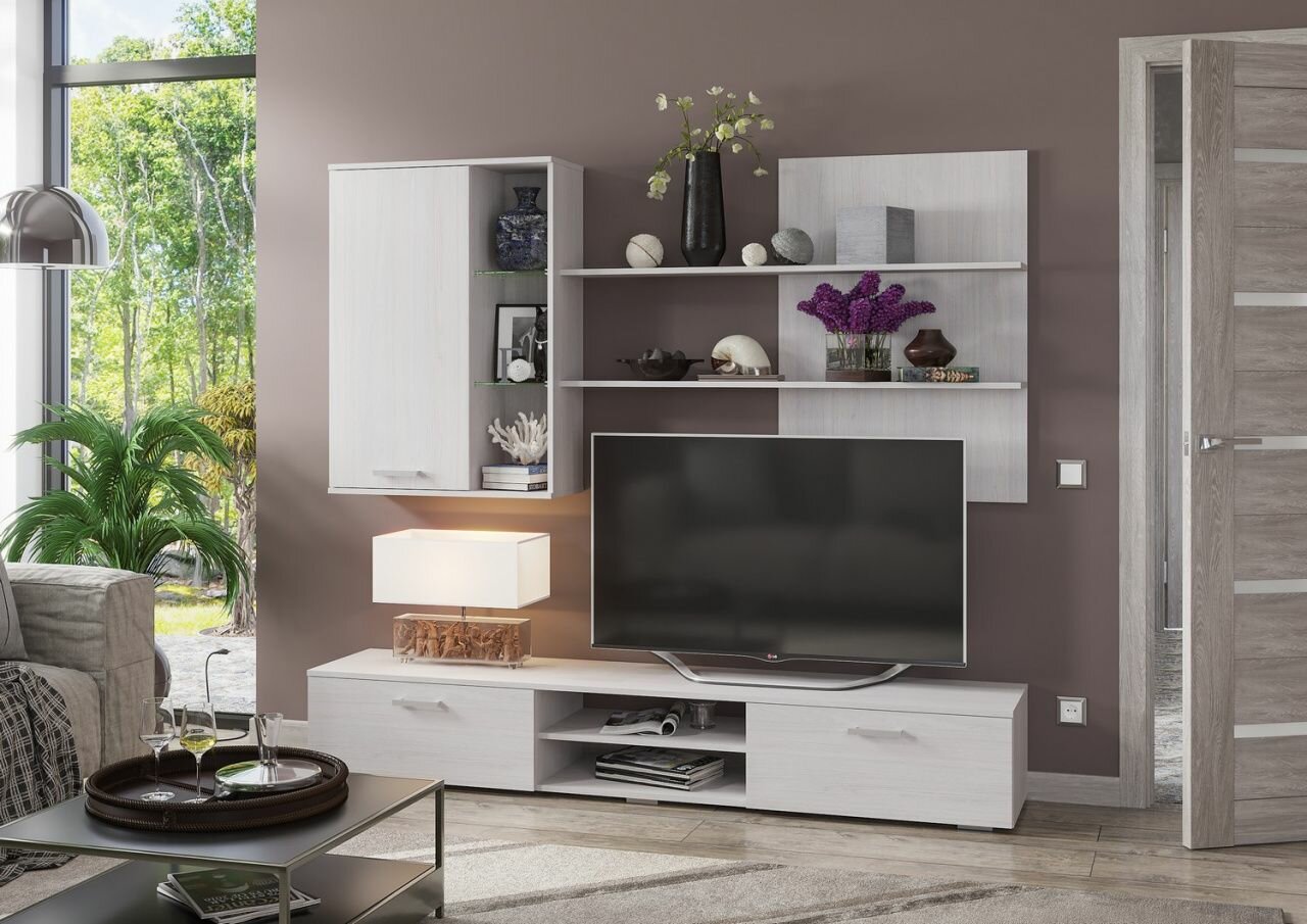 Гостиная СтендМебель ингрид Анкор/Анкор Размеры: Высота 2200мм Глубина 402мм Ширина 2000мм