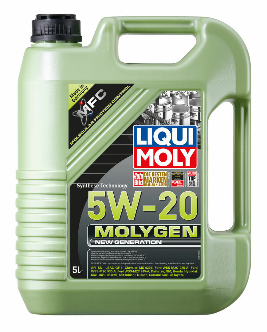 LIQUI MOLY Моторное масло Liqui Moly Molygen New Generation 5W20 НС-синтетическое 5л