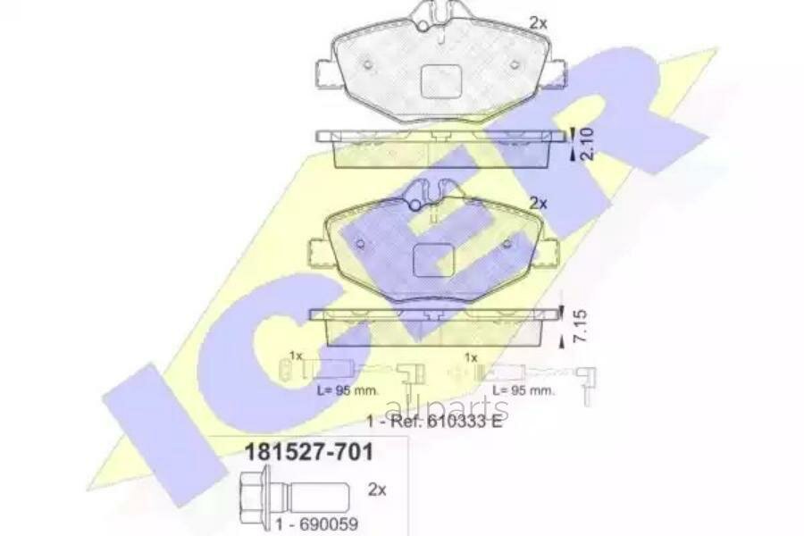 ICER 181527-701 Колодки тормозные