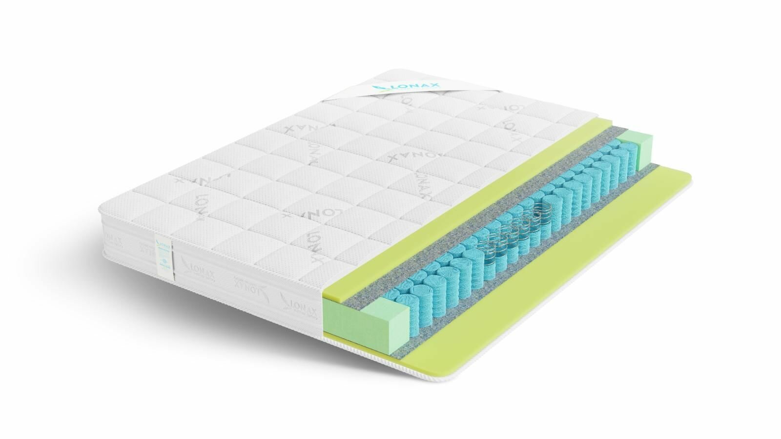 Матрас LONAX ППУ TFK (256 П/М2) 200 см 200/200 см Размеры: Высота 190мм Глубина 2000мм Ширина 2000мм