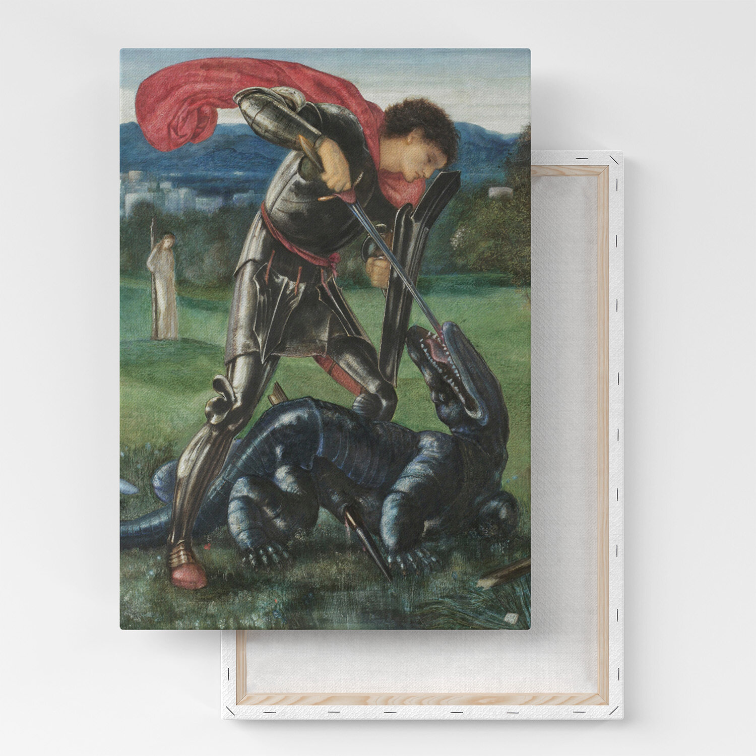 Картина на холсте, репродукция / Эдвард Бёрн-Джонс - Saint George and the Dragon / Размер 80 x 106 см
